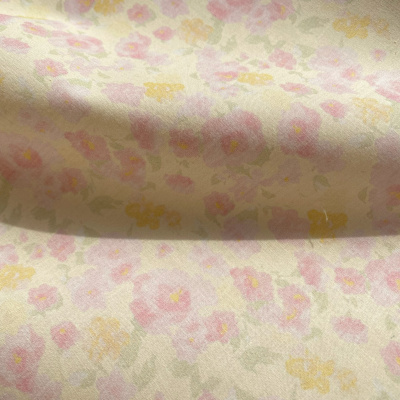 60支纯棉粉色系油画风碎花衬衣连衣裙发圈头巾服装手工DIY布面料