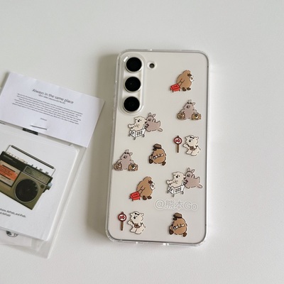 适用三星S23软壳简约可爱小动物