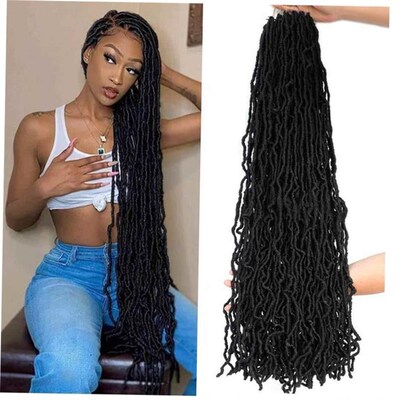 36Inch Nu Faux Locs Long Omber Wavy Locs Crochet Braids Hair