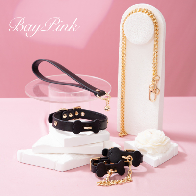 【BAY高端定制】真皮项圈骨头小狗puppy女颈带K9脖圈定制choker