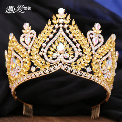 新娘巴洛克水晶皇冠发饰
