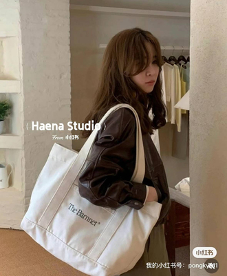 韩国直邮～八奶the barnnet～24新款帆布包～53*32*59肩带～4月初