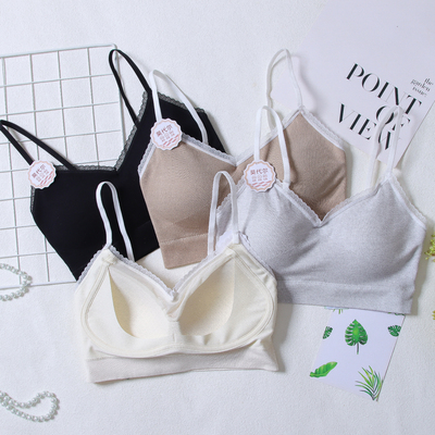 固定胸垫莫代尔女吊带背心抹胸