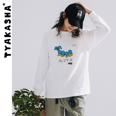 TYAKASHA塔卡沙男女款上衣2025秋冬新款白色T恤长袖圆领T恤