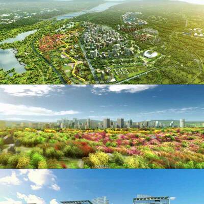 城市发展 漫游 规划片 3D动画 三维建筑漫游 宣传片视频素材2分钟