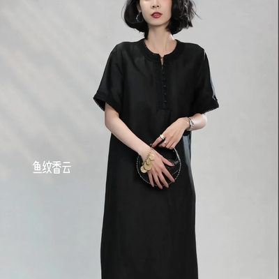 新中式气质优雅简约桑蚕丝连衣裙