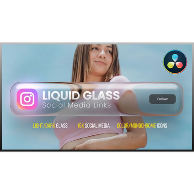 达芬奇模板-液态玻璃效果DaVinci Resolve