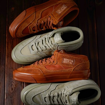 HNLY CLN中帮防滑耐磨休闲鞋中帮职业滑板鞋棕红色灰绿色运动鞋