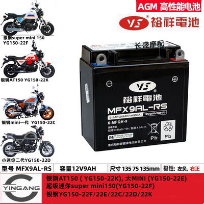 12N9-3B银钢AT150超级迷你supermini YG150-22F/E22C22DK电瓶电池