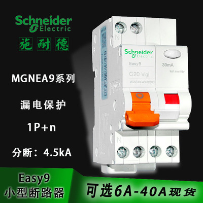 施耐德DPNEA9漏保开关1P+NC16