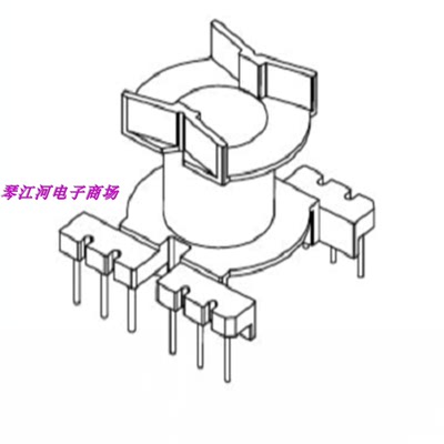 PQ2625磁芯骨架单槽立式6+6pin