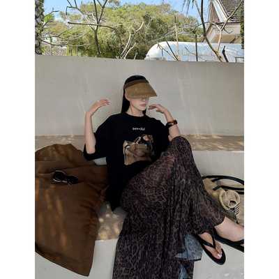 PAPERLLL辛间 萌趣Sum. 松弛感狗狗印花短袖T恤女夏宽松百搭上衣