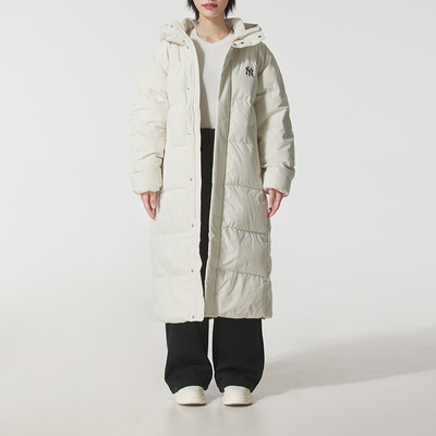 MLB正品新款冬季男女连帽防风保暖休闲宽松长款羽绒服3ADJB2356