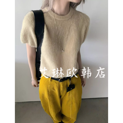 25331简约超细羊毛短袖针织衫