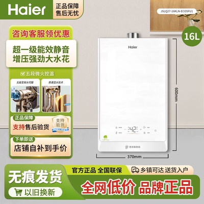 Haier/海尔JSLQ27-16KLN-ECO5FU1清氧静音燃气热水器一级能效恒温
