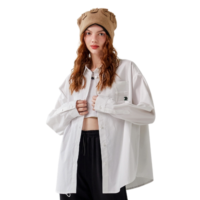 a02宽松显瘦休闲印花百搭衬衫