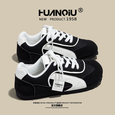 环球巨好看黑色德训鞋女2025新款爆款超火小白鞋子百搭秋季板鞋潮