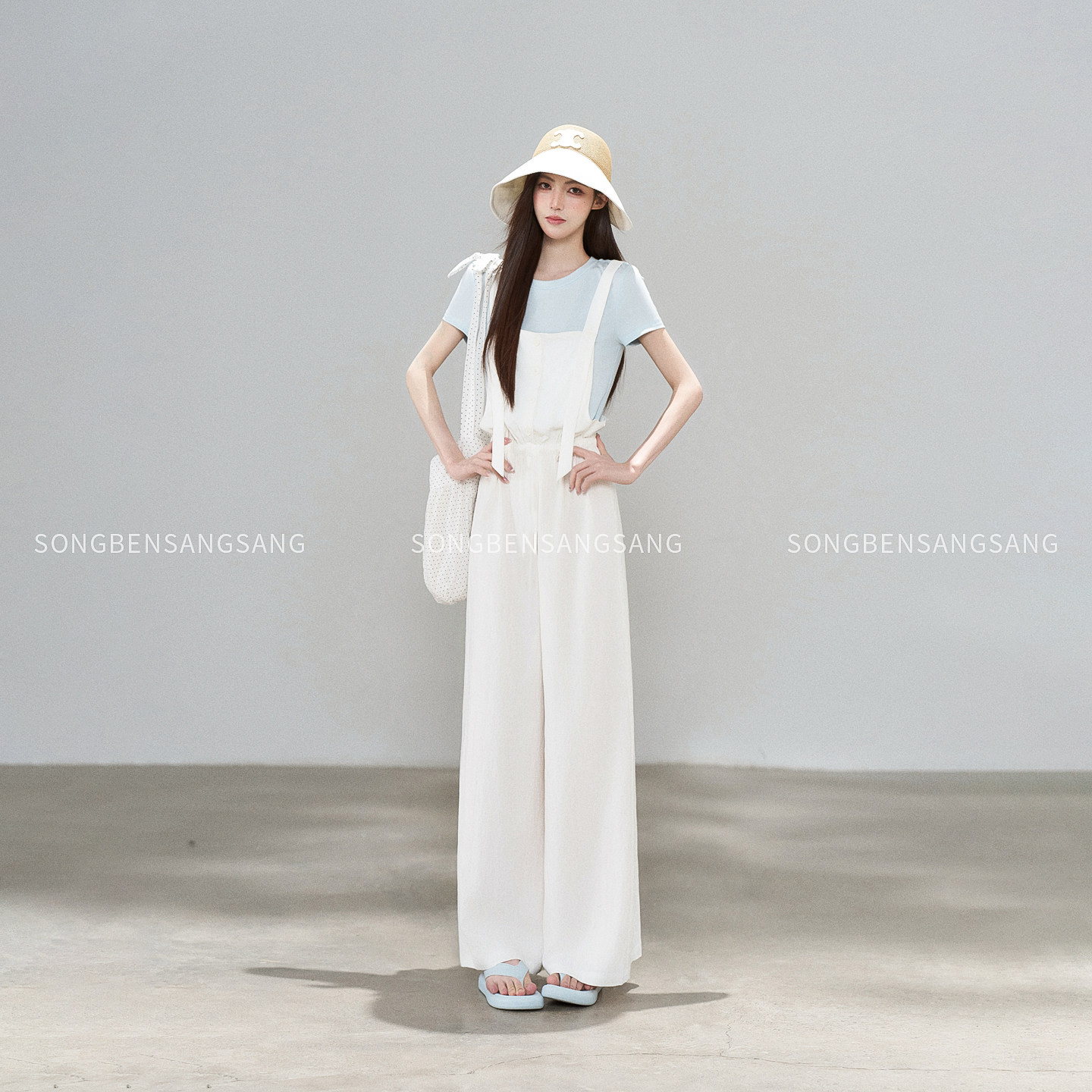 松本丧丧休闲风韩版两件套女2026夏季百搭短袖T恤高腰阔腿裤套装