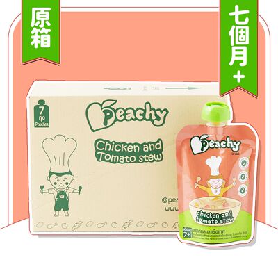 PEACHY 香港进口原箱7件优惠营养唧唧装鸡肉和番茄炖菜果蓉泥125g