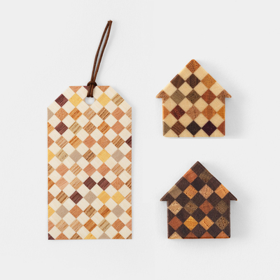 箱根寄木细工吊坠家型