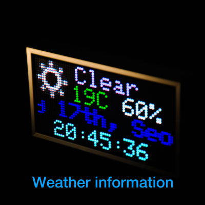 像素屏天气时钟股票加密货币行情BITCOIN价格跟踪显示屏