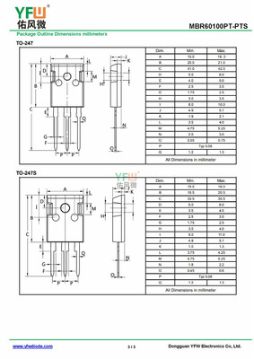 肖特基二极管MBR60100PTS TO-247S封装 /品牌