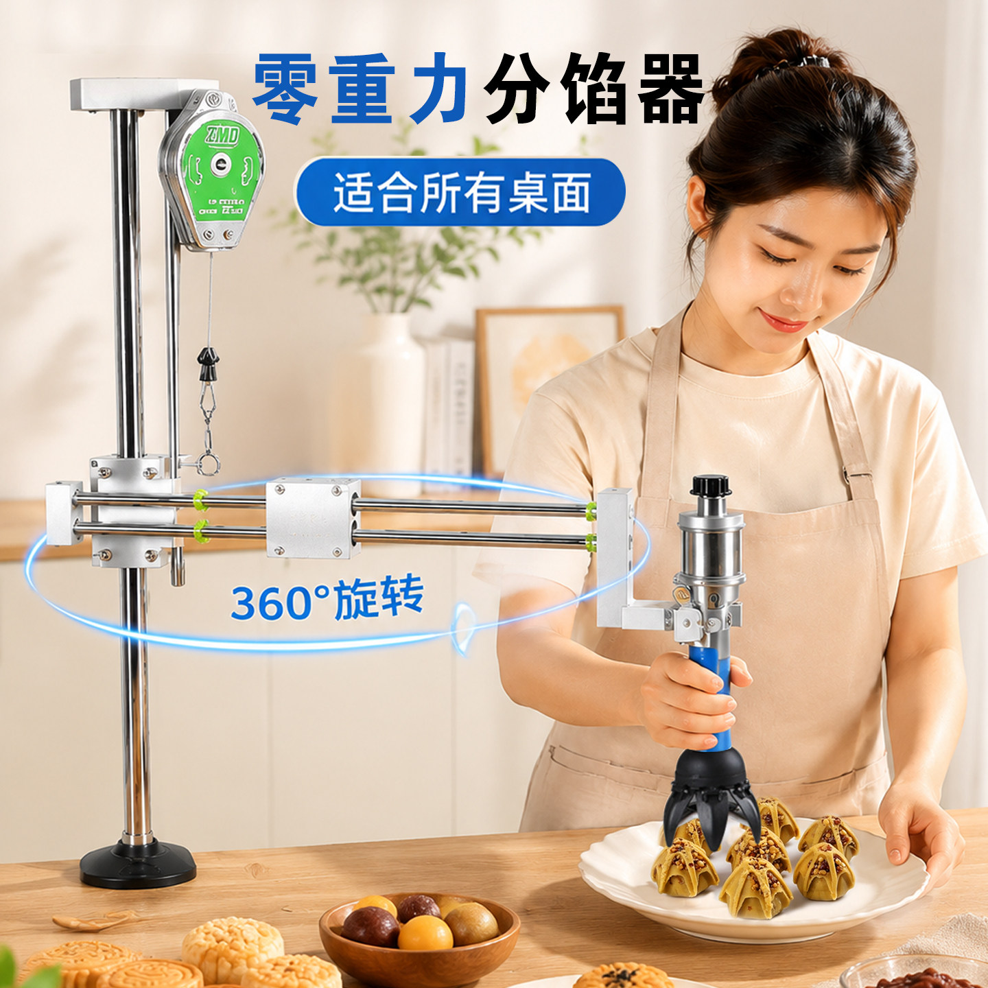 气动月饼分馅器桃酥五仁烧麦馅料分面团烘焙设备食品定量分割机