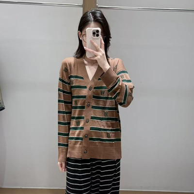 【现货】FIZZFLY | 25冬季设计师品牌新款FY字母条纹羊毛开衫
