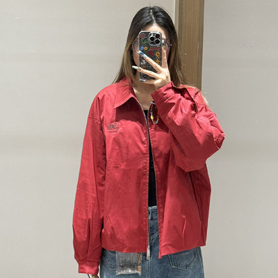 【现货】AVVENN设计师品牌26早春新品红色长袖百搭拉链外套