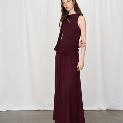 现货 正品 PIECE MIND 25ss设计师品牌领口系带大裙摆无袖连衣裙