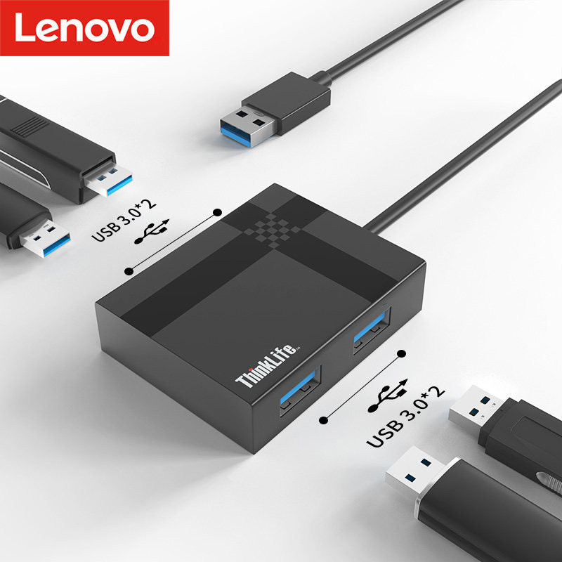 联想thinkplus usb3.0扩展器集分线器笔记本台式电脑外接一拖四多功能接口拓展坞hub高速延长转换接头TL-LA04_虎窝淘