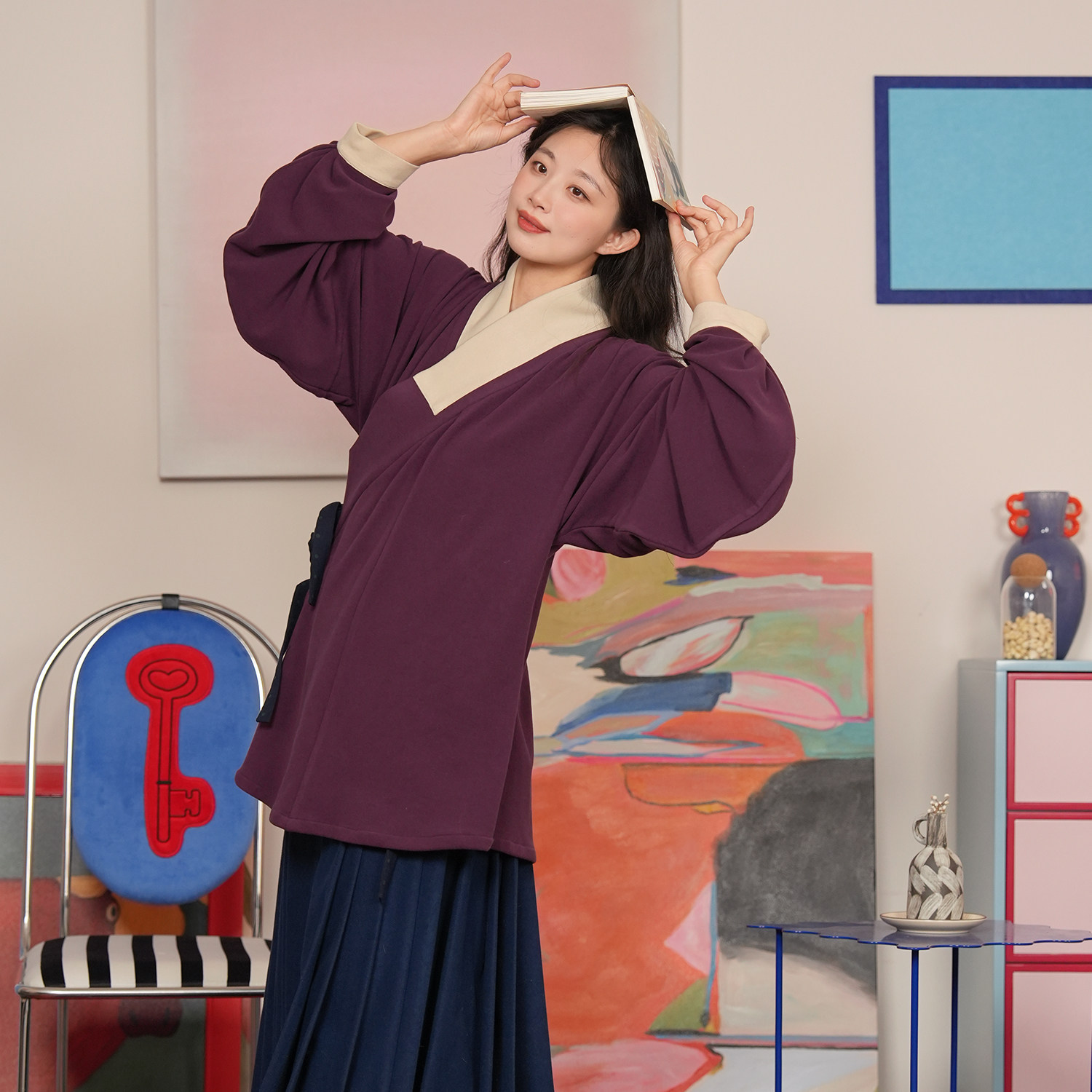 谜阿凰【紫渊大襟衫】明制汉服套装改良马面裙日常通勤显瘦古风女