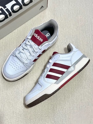 adidas neo Entrap 合成革低帮 板鞋 男女同款 白红FW3462 JP9959