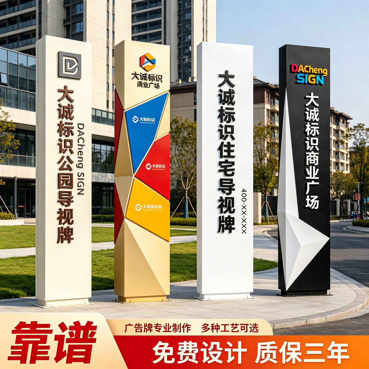 户外立式导向牌定制金属标识牌免费设计立牌导视牌广指示牌告牌