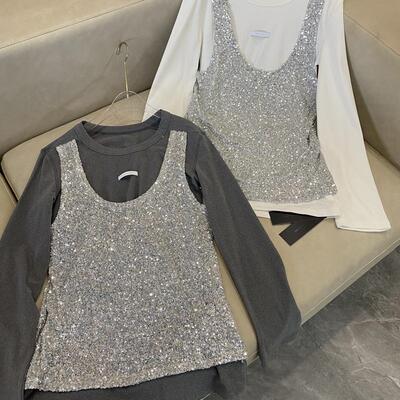 拼接假两件抓绒T恤宽松奢侈感