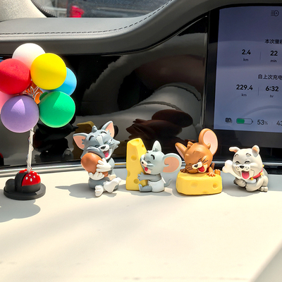 猫和老鼠盲盒手办 奶酪芝士汤姆猫与杰瑞 蛋糕装饰公仔车载摆件