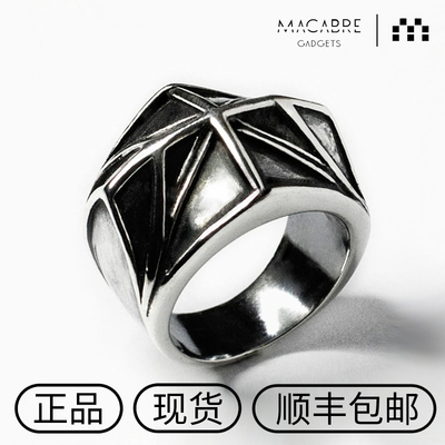 波兰做旧夸张暗黑先锋风银戒指