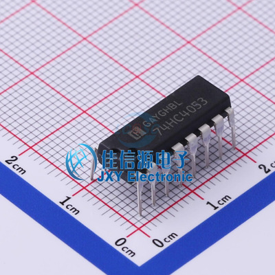 信号开关    74HC4053N  HGSEMI(华冠)  DIP-16