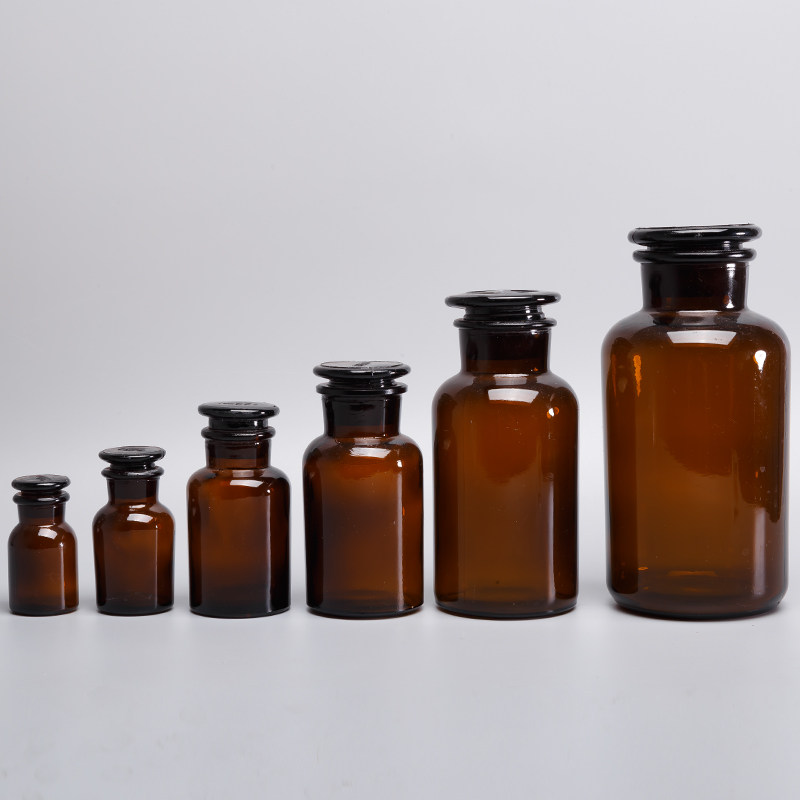 包邮优惠便宜盖茶色白色加厚广口瓶磨砂口试剂瓶玻璃瓶酒精分装瓶