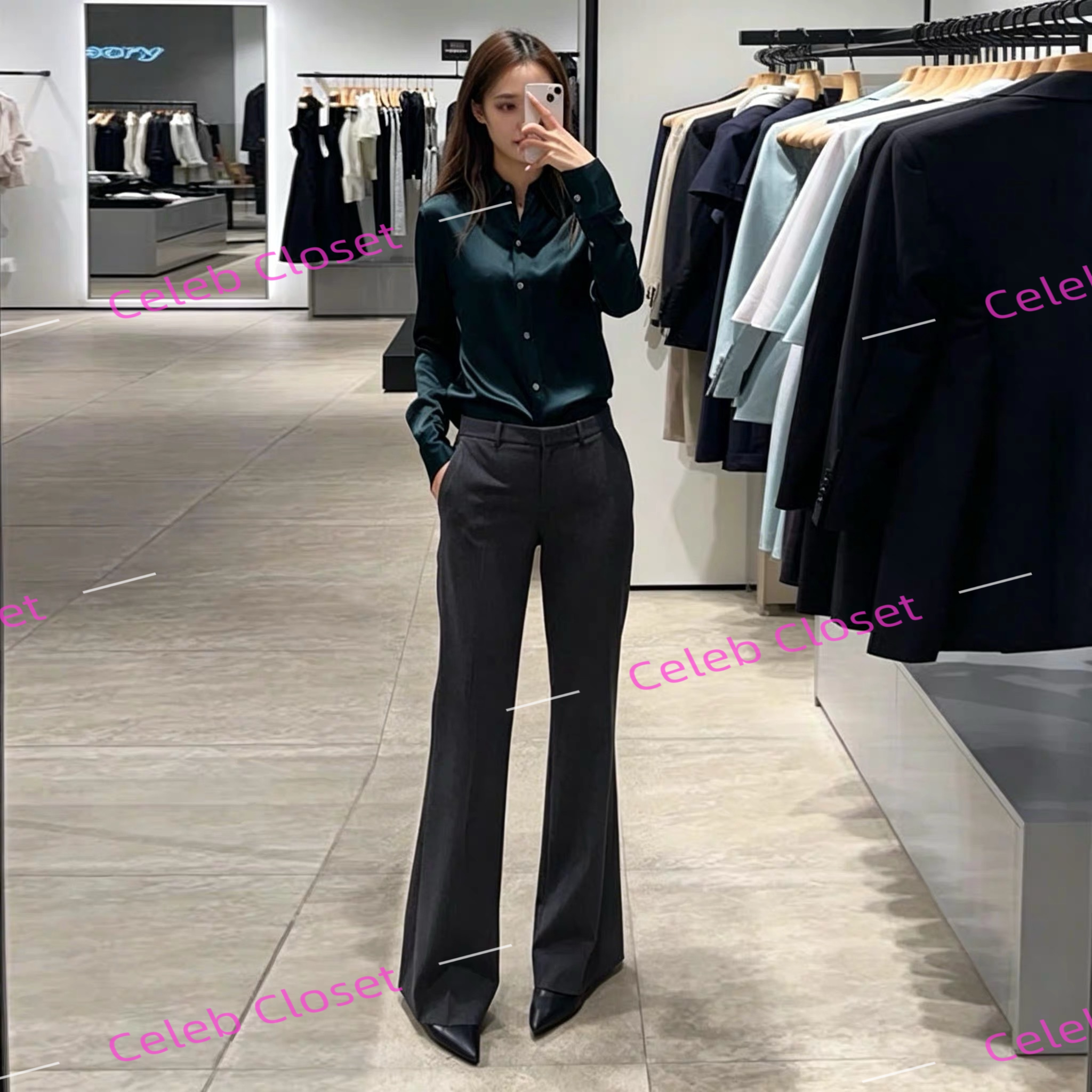 Theory Good Wool 羊毛混纺微喇叭职业OL通勤女长裤西裤M0101238