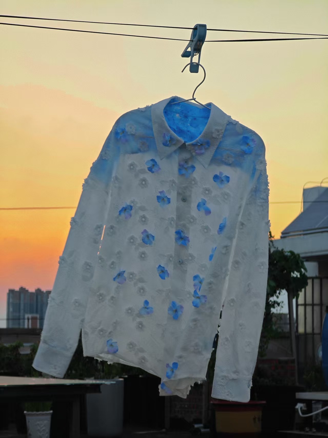 CHENGGUANG WANG 2025AW花朵刺绣衬衫