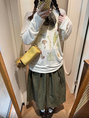 现货 韩系森系植物印花防嗮微透宽松长袖T恤2026年夏季新款上衣女