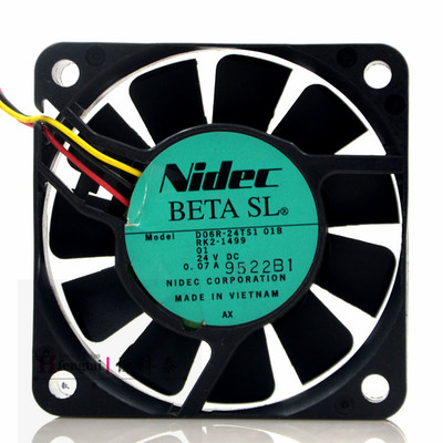 NIDEC 6CM 6015 24V 0.07A D06R-24TS1 01B超静音打印机散热风扇