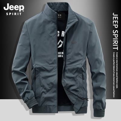 JEEP吉普立领防风夹克男春秋