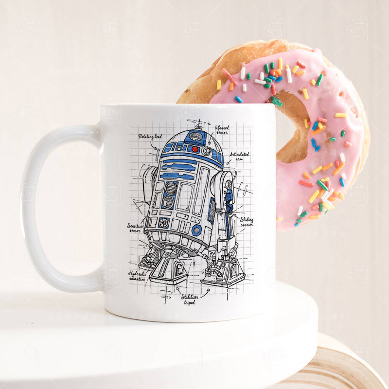 星球大战机器人R2-D2马克杯星战礼物陶瓷马克杯办公室水杯早餐杯