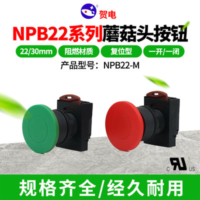 台湾贺电蘑菇头复位按钮NHD22MM