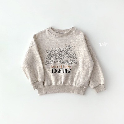 中大男女童字母卡通加绒卫衣 Dsaint韩国代购童装2025冬款儿童705