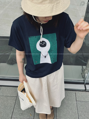 日本mon美*！日系户外运动速干插画系列休闲短袖T恤女包邮
