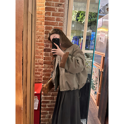 【现货3折】咖喱汤汤TGL【巴恩风】90白鸭绒羽绒服灯芯绒夹克外套