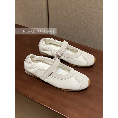 【VAVA WA】渠道顶板！软乎~玛丽珍鞋女一字带魔术贴芭蕾舞鞋绸缎